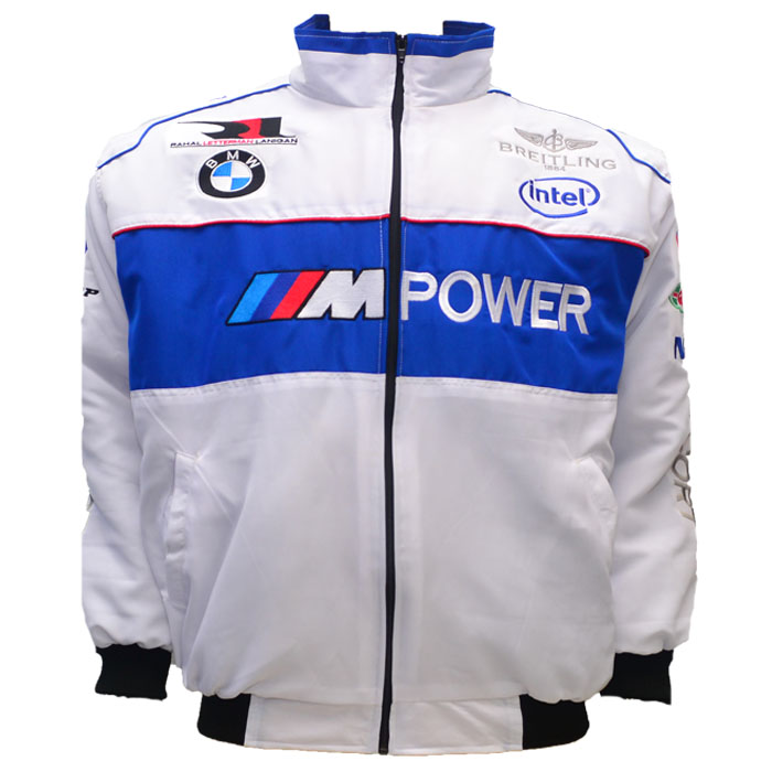 Race Car Jackets. BMW Racing Jacket White, Blue