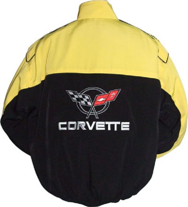 Race Car Jackets. Corvette C5 Racing Jacket Black and Yellow
