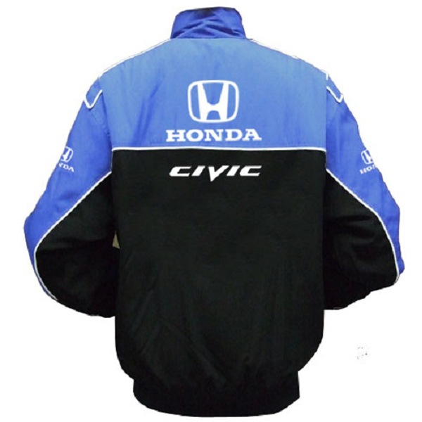 Race Car Jackets. Honda Civic Racing Jacket Blue and Black