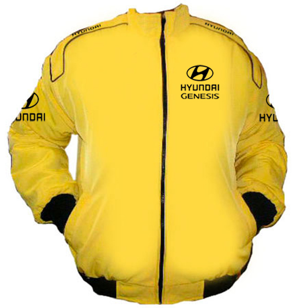 Race Car Jackets. Hyundai Genesis Racing Jacket Yellow
