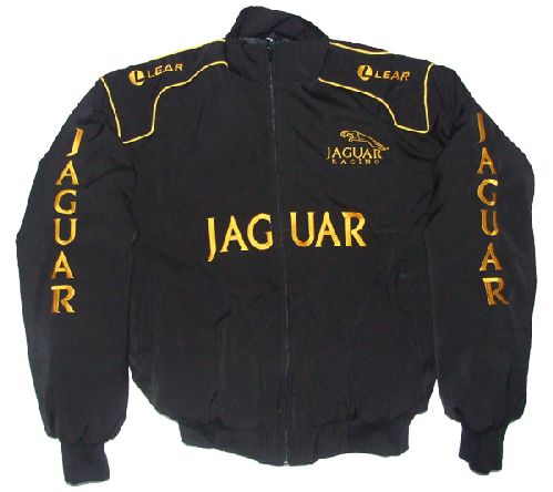 Race Car Jackets. Jaguar Lear Black Racing Jacket