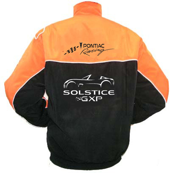 Race Car Jackets. Pontiac Solstice GXP Racing Jacket Black and Orange