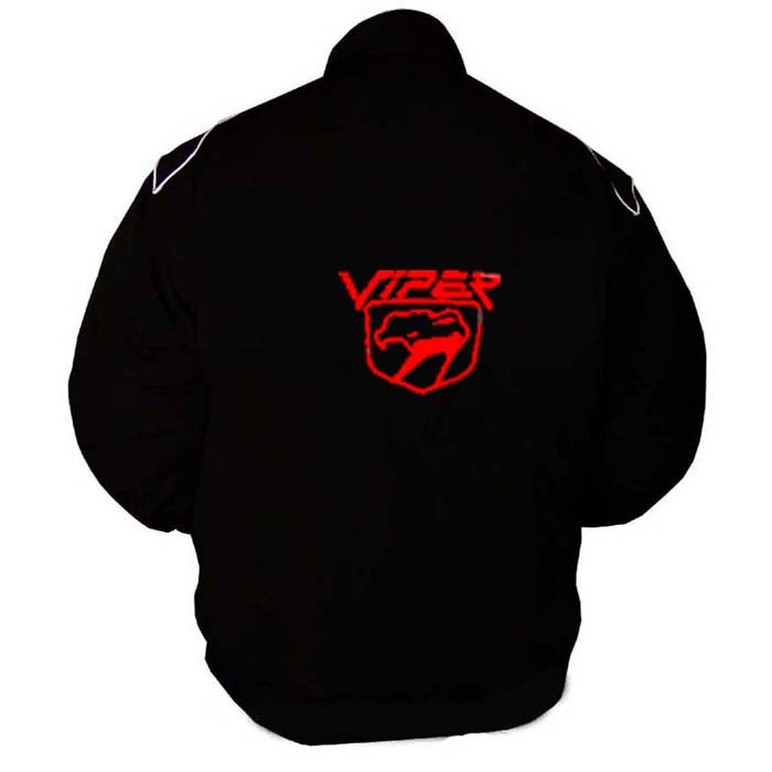 Race Car Jackets. Viper Racing Jacket Black with White piping