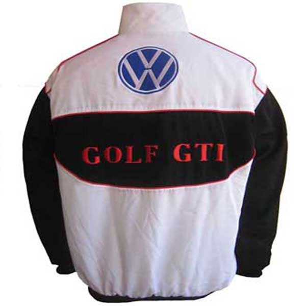 Race Car Jackets. VW Volkswagen Golf GTI Racing Jacket White and Black